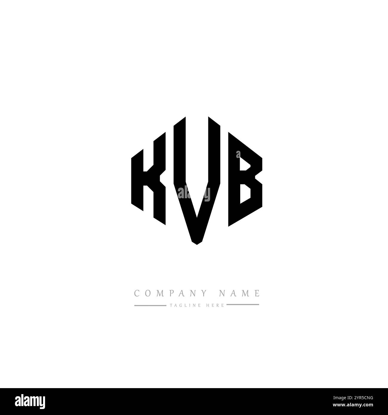 KVB letter logo design with polygon shape. KVB polygon and cube shape ...