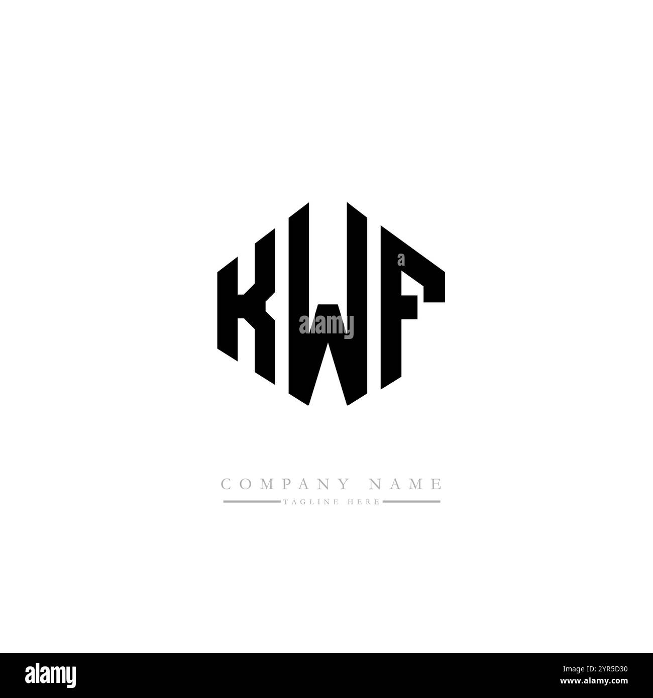 KWF letter logo design with polygon shape. KWF polygon and cube shape ...