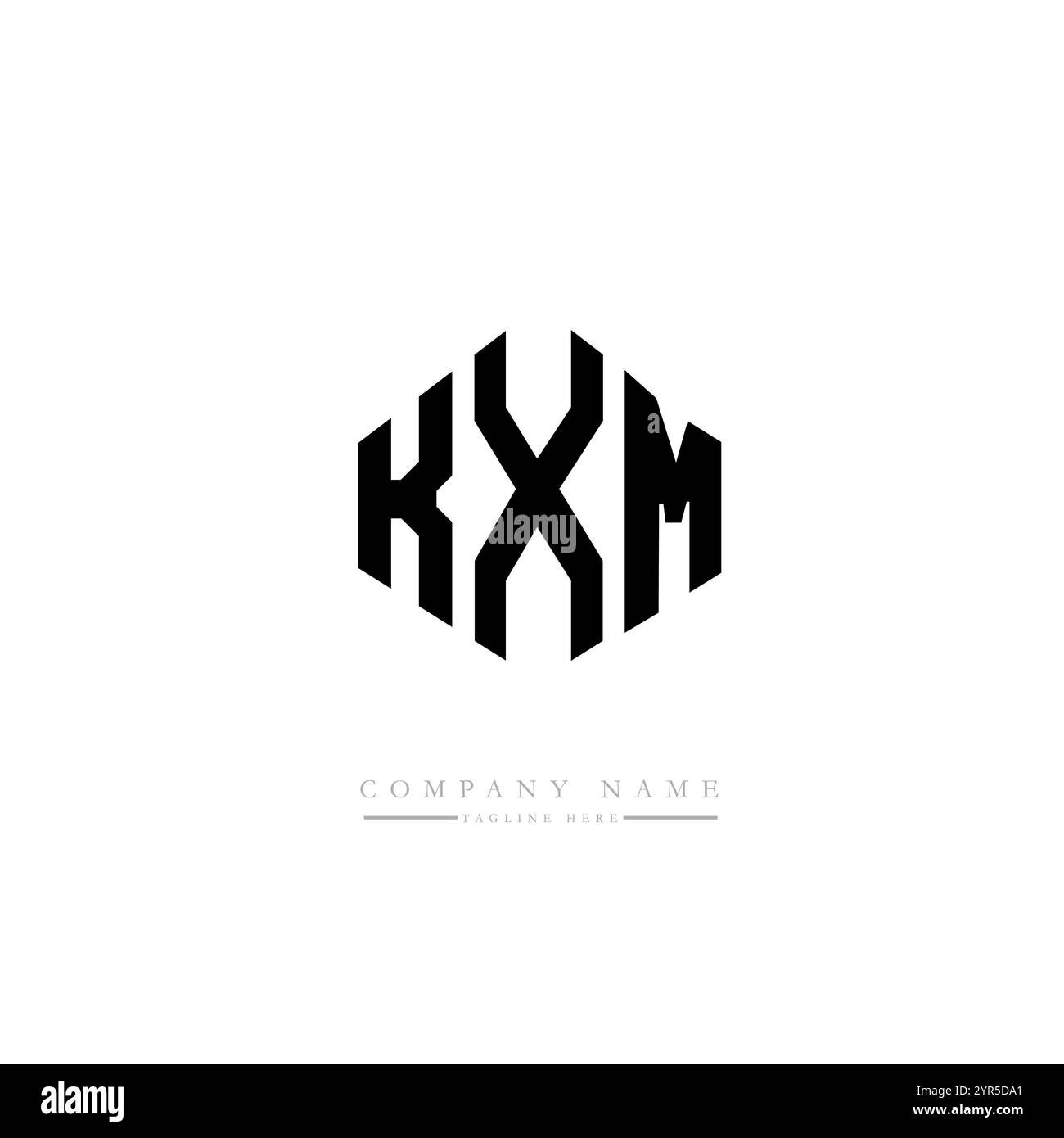 KXM letter logo design with polygon shape. KXM polygon and cube shape ...