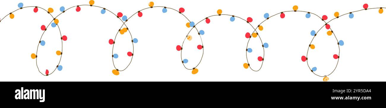 Holiday light string with colorful bulbs garland pattern. for Xmas ...