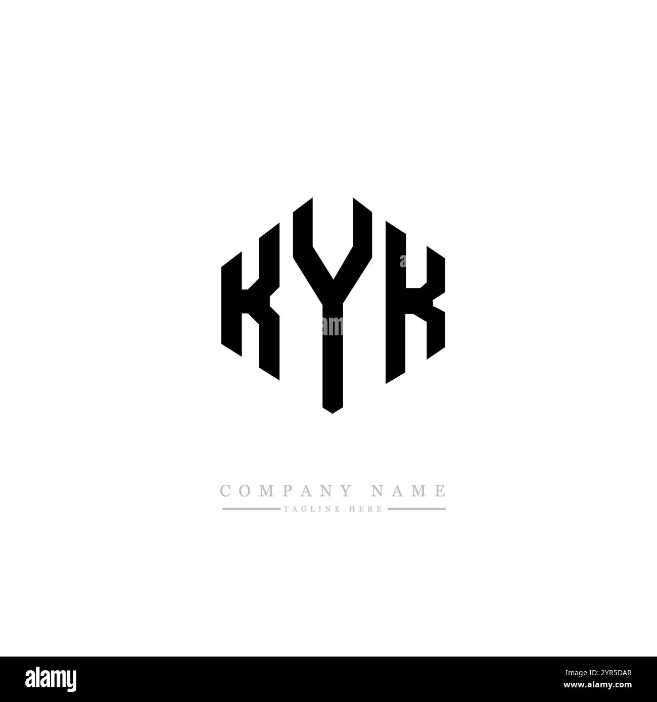 KYK letter logo design with polygon shape. KYK polygon and cube shape ...