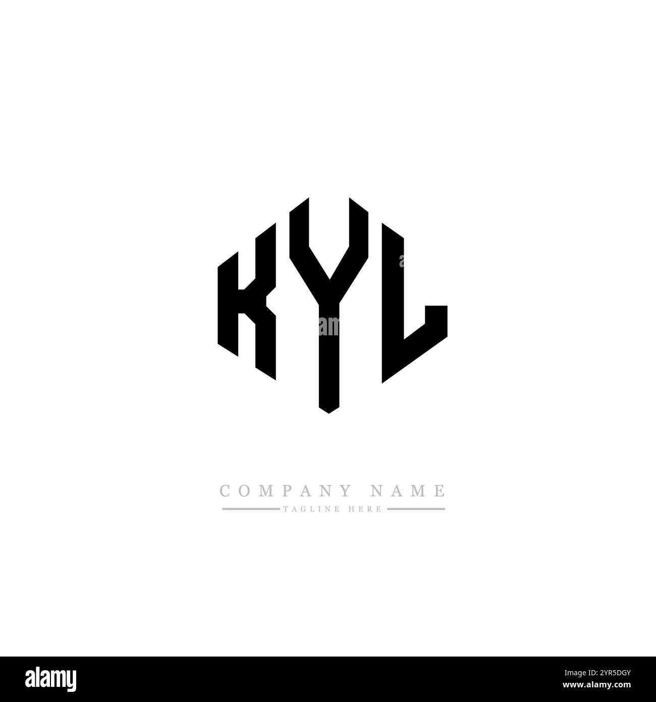 KYL letter logo design with polygon shape. KYL polygon and cube shape ...