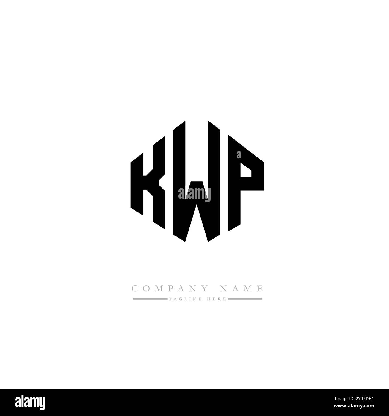 KWP letter logo design with polygon shape. KWP polygon and cube shape ...