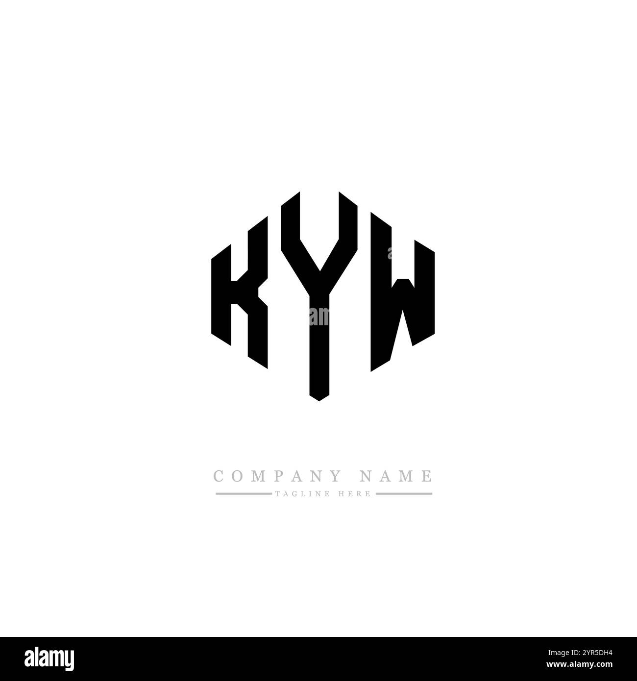 KYW letter logo design with polygon shape. KYW polygon and cube shape ...