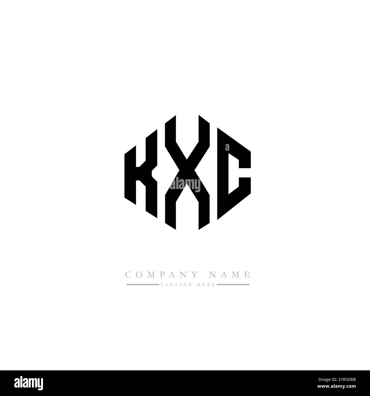 KXC letter logo design with polygon shape. KXC polygon and cube shape logo design. KXC hexagon ...