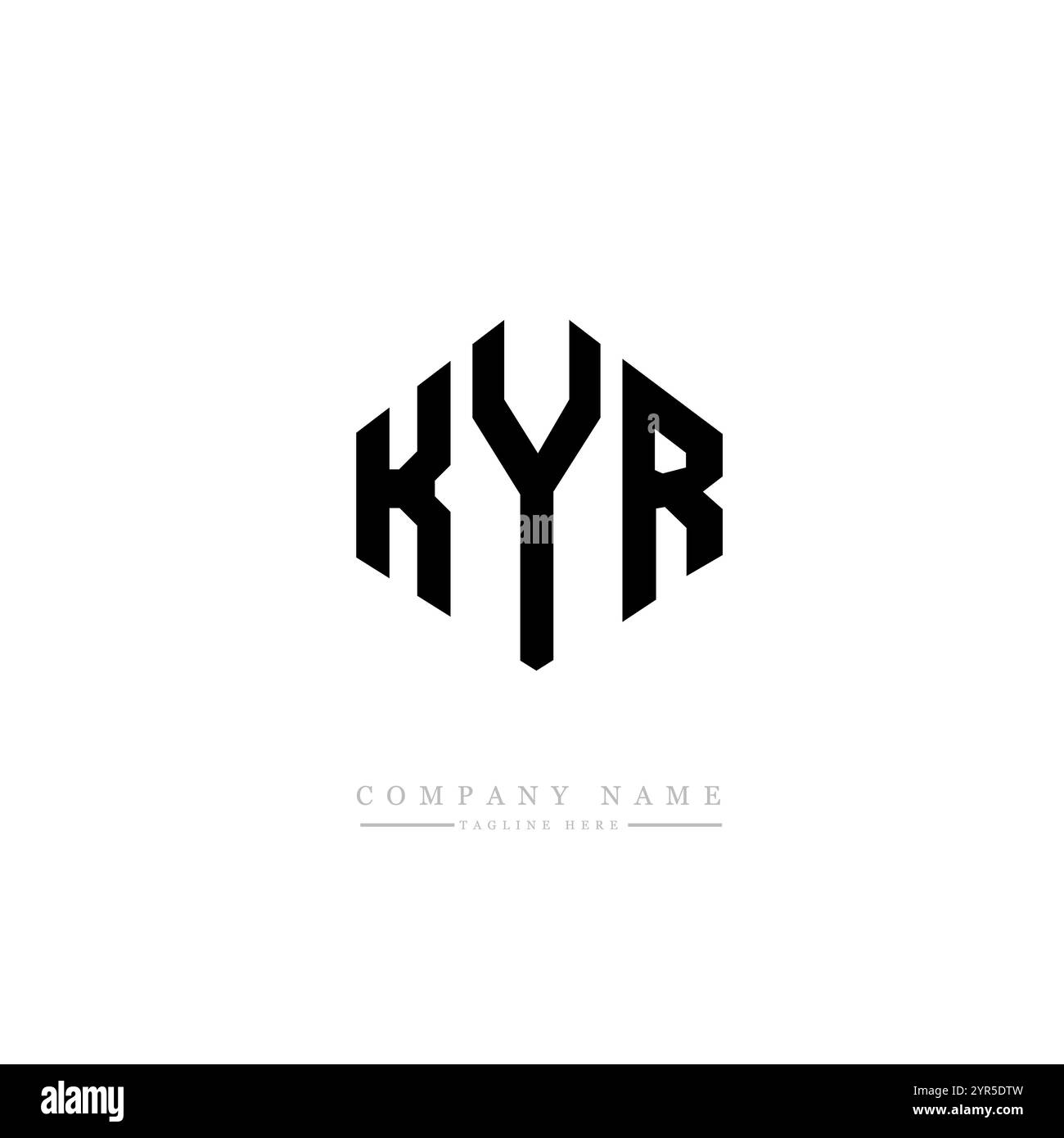 KYR letter logo design with polygon shape. KYR polygon and cube shape ...
