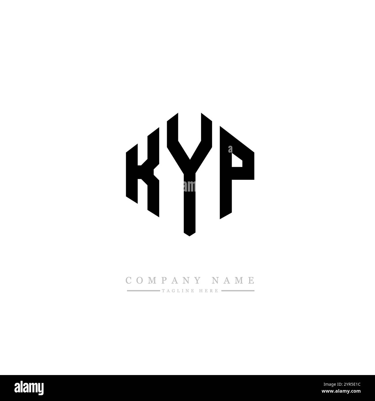 KYP letter logo design with polygon shape. KYP polygon and cube shape ...