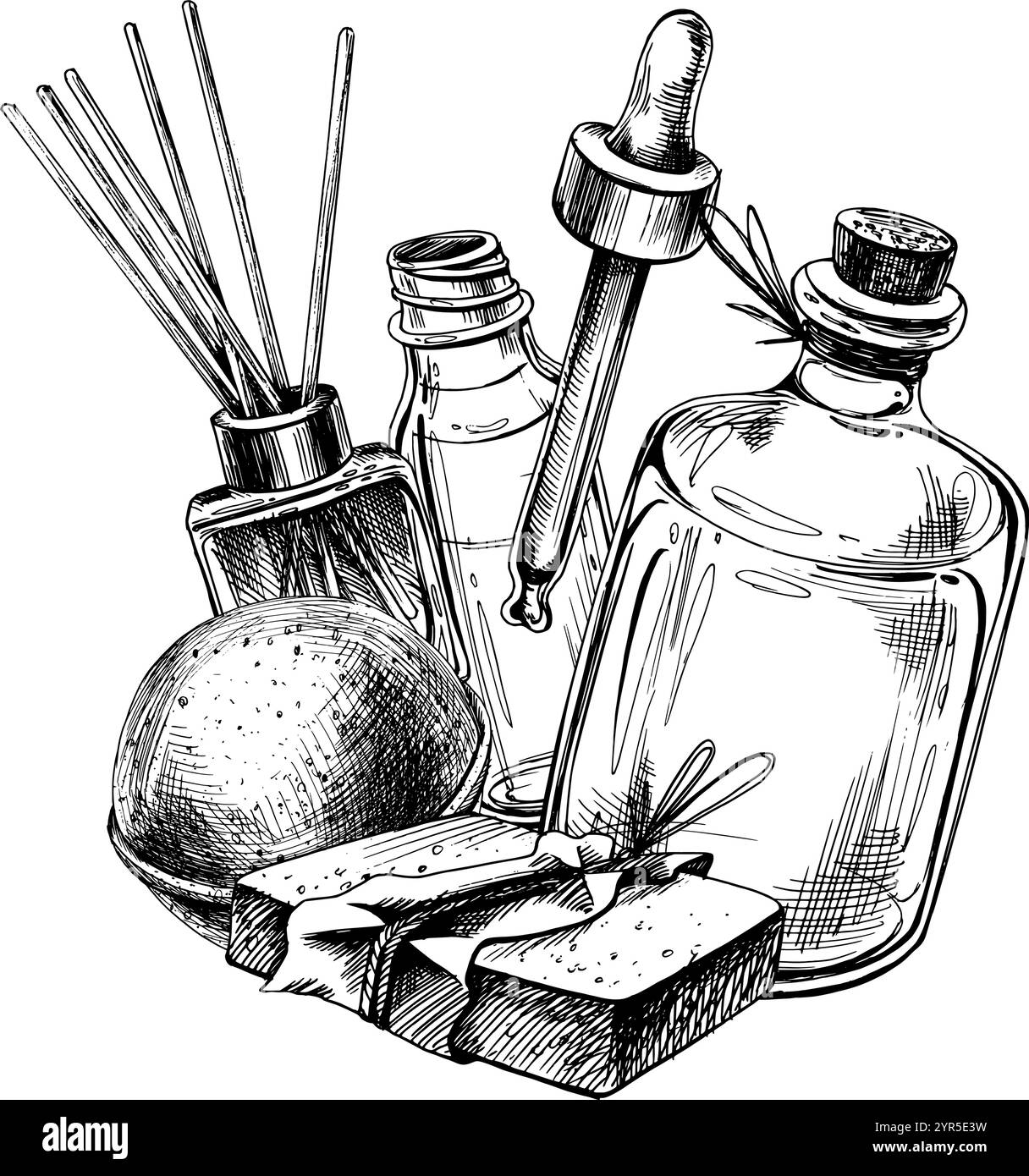 Aroma diffuser, glass jars, pipette, handmade soap and bath bomb ...