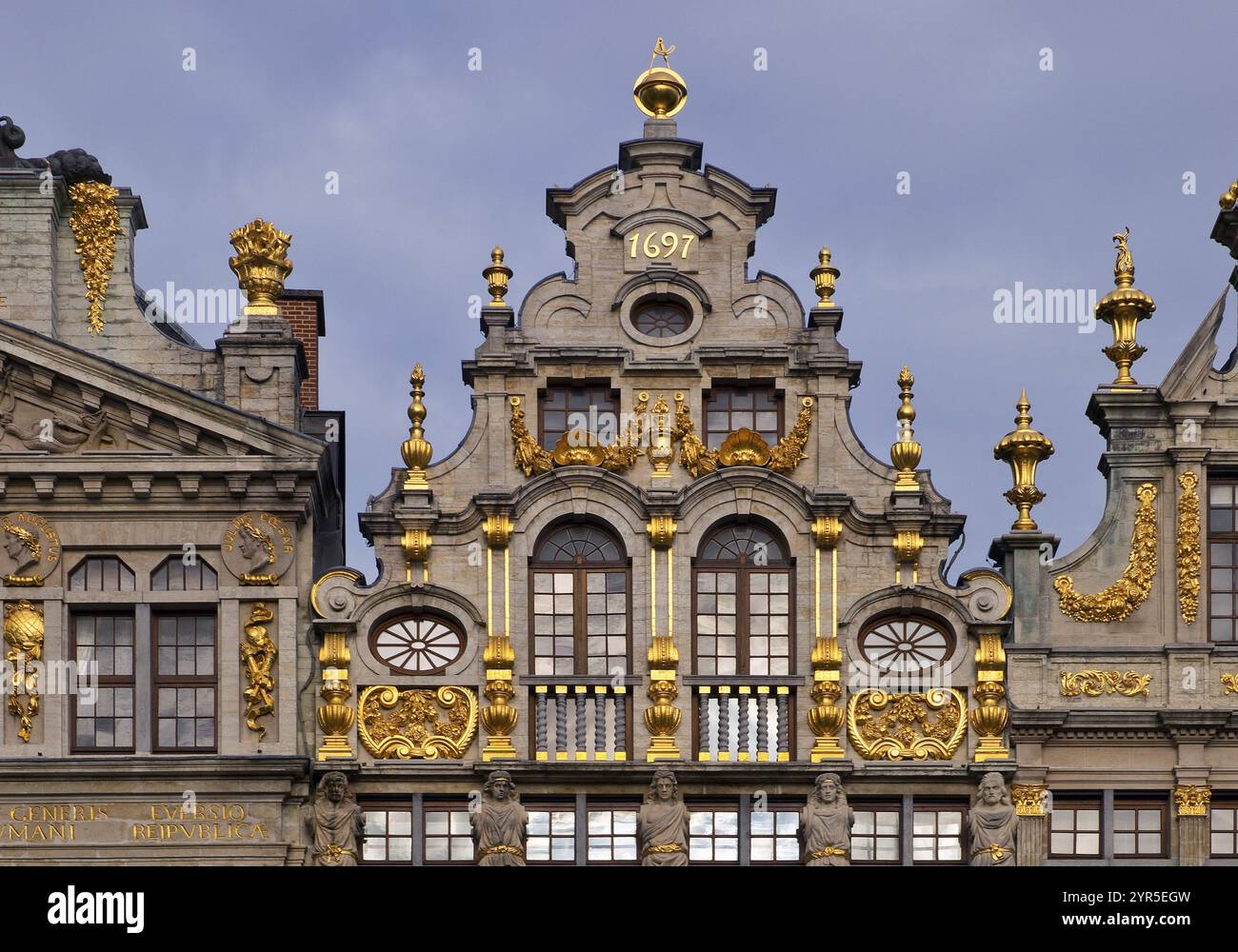 Baroque facade of the guild house Le Sac, guild of carpenters, joiners ...