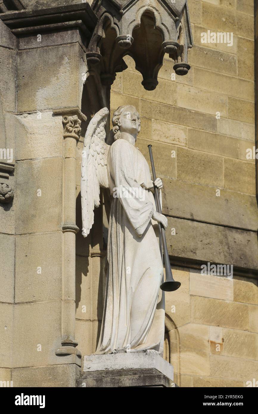 Cemetery Unter den Linden, neo-Gothic St Catherine's Church, church ...