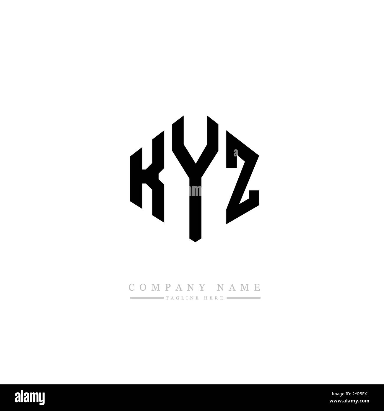 KYZ letter logo design with polygon shape. KYZ polygon and cube shape ...