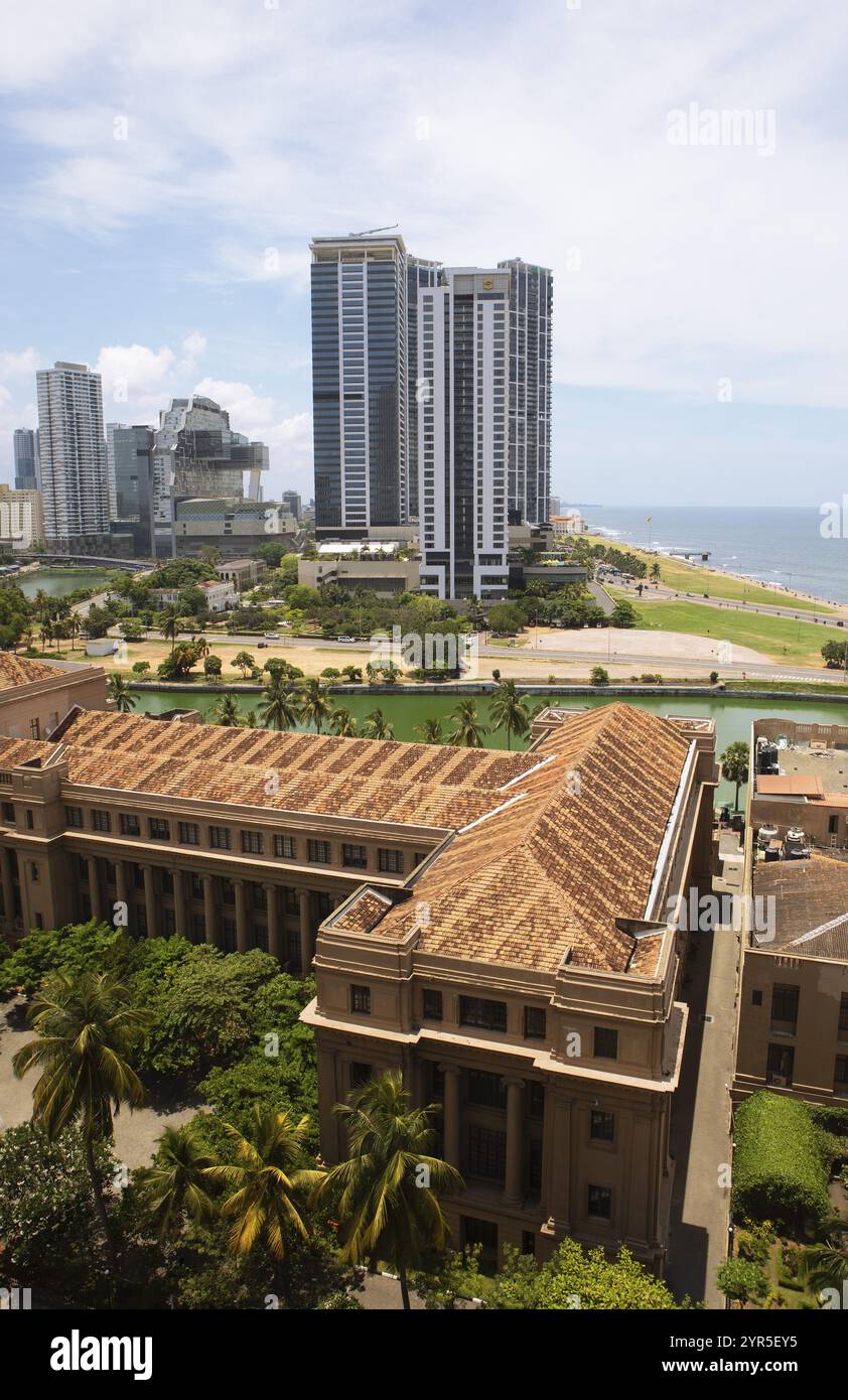 Skyline Galle Face Green, in front the former government palace, Colombo, Western Province, Sri ...