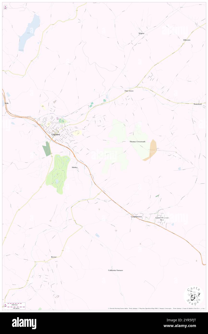 Ligonier pennsylvania map Cut Out Stock Images & Pictures - Alamy