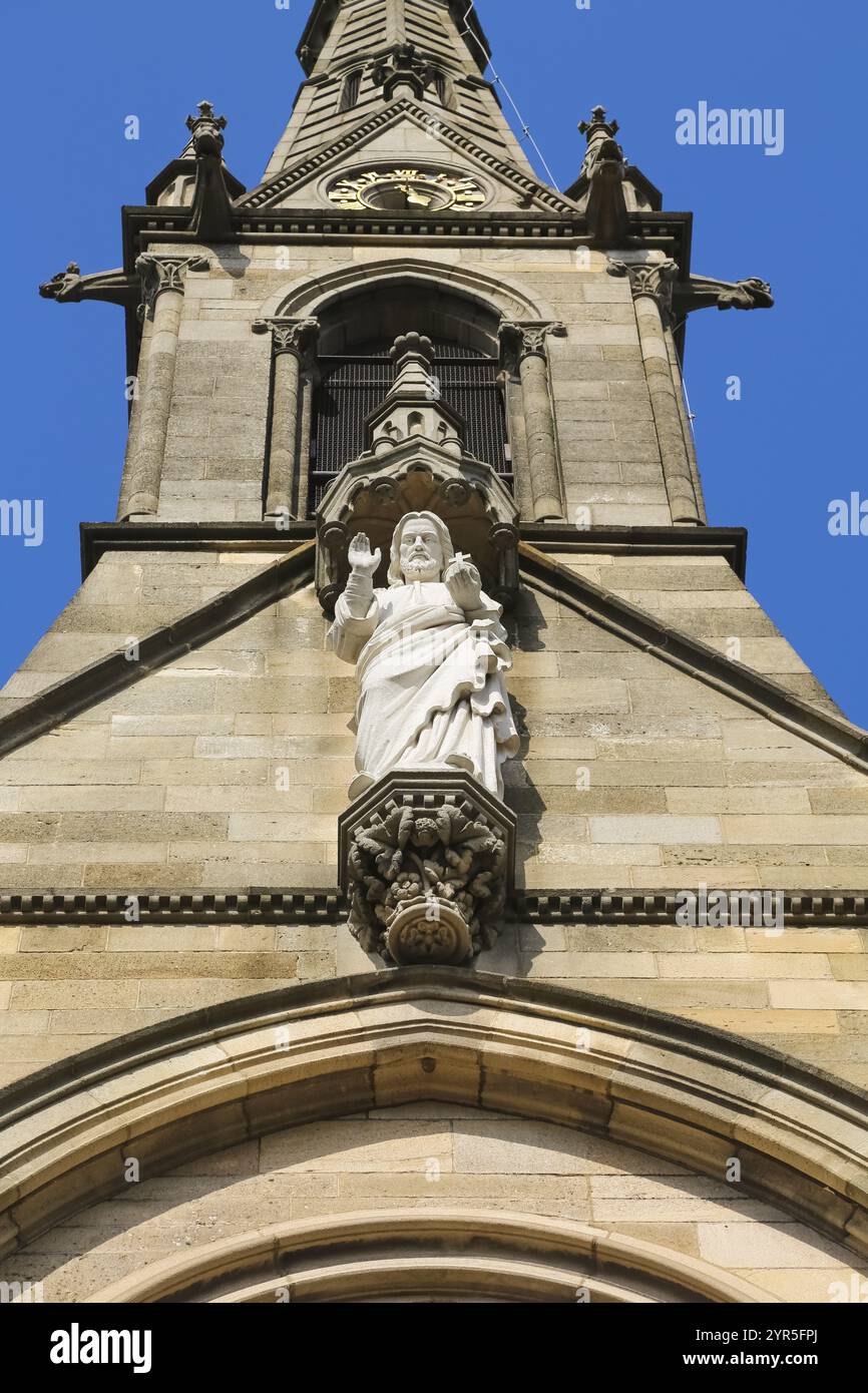 Cemetery Unter den Linden, neo-Gothic St Catherine's Church, place of ...