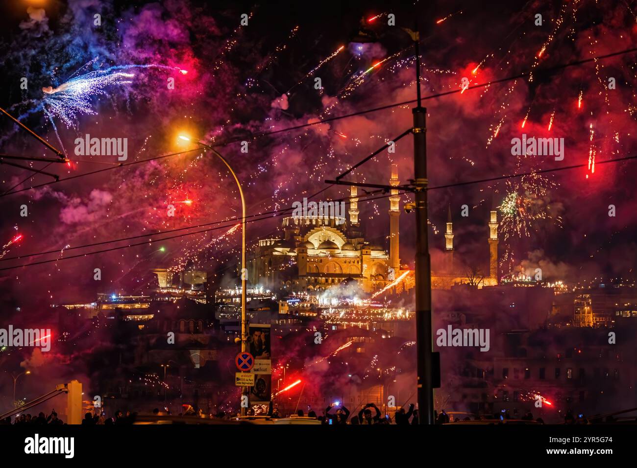 ISTANBUL, TURKEY. New Year 2022 Celebrations Around the Istanbul ...
