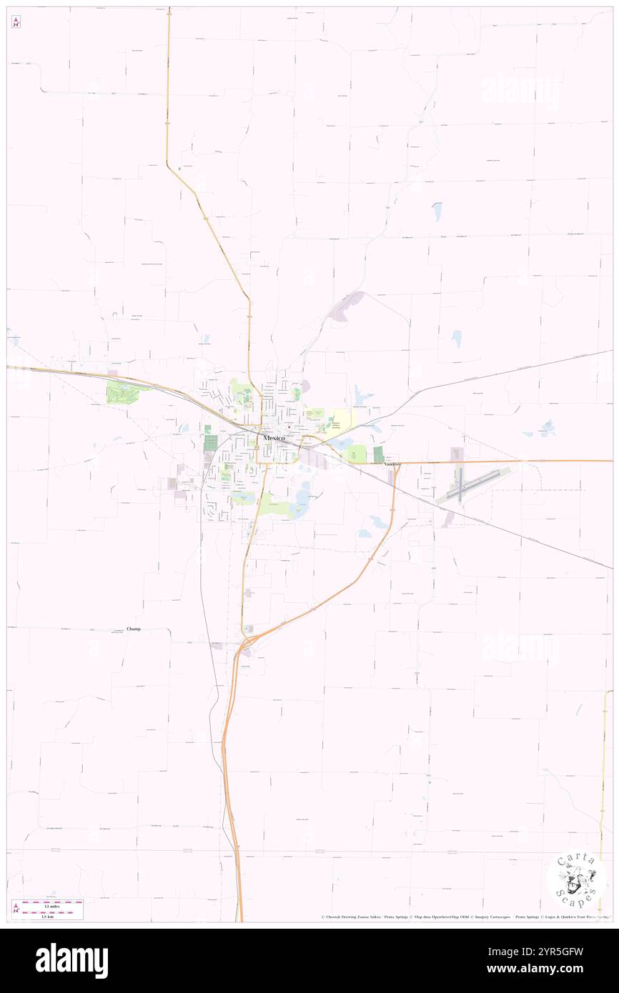 Map of mexico missouri Cut Out Stock Images & Pictures - Alamy