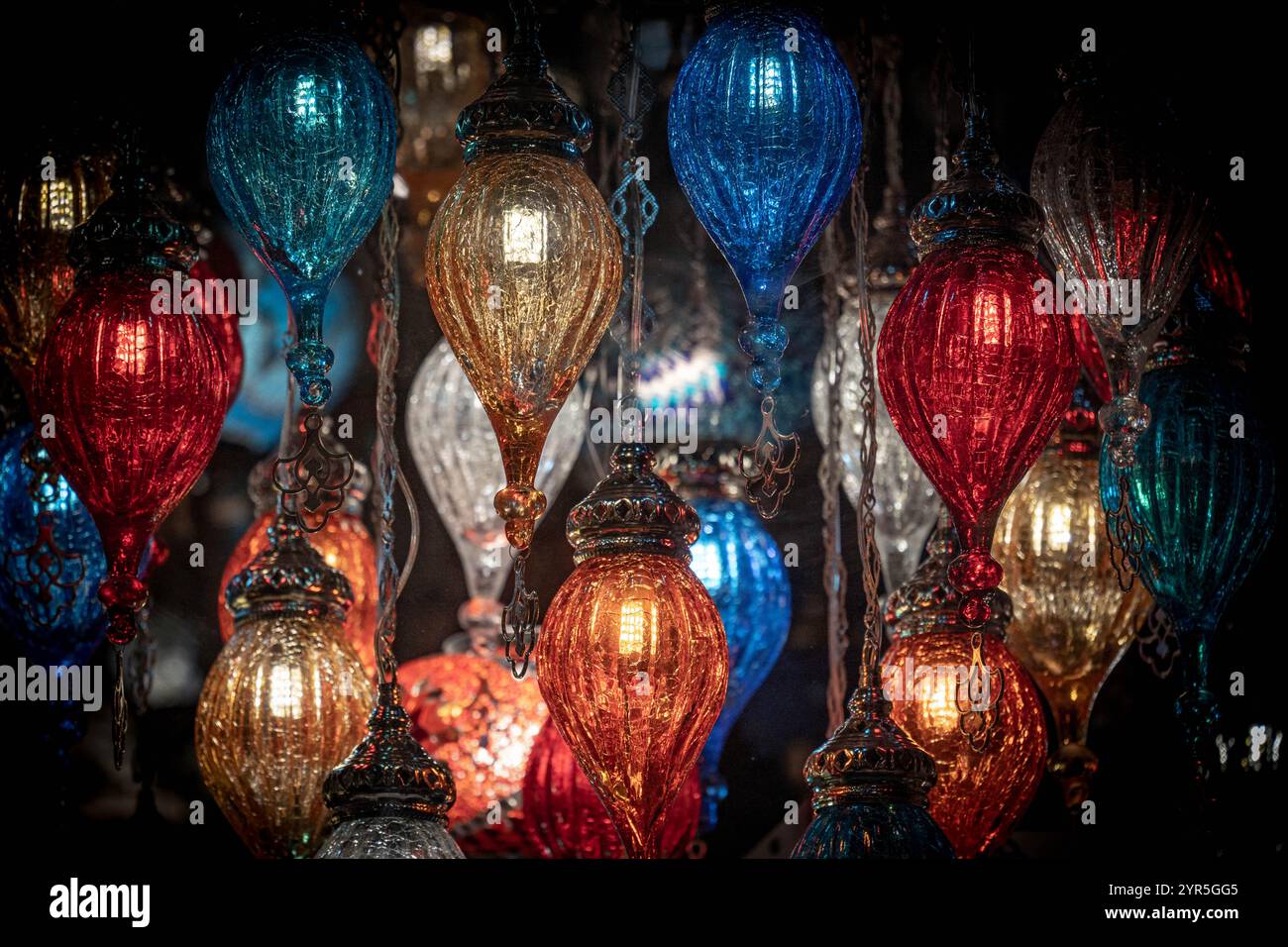 Traditional Turkish lamps made of colored glass. Amazing traditional ...