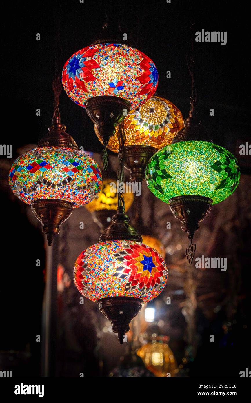 Traditional Turkish lamps made of colored glass. Amazing traditional ...