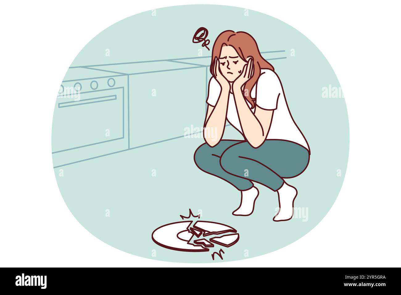 Girl broken plate floor hi-res stock photography and images - Alamy