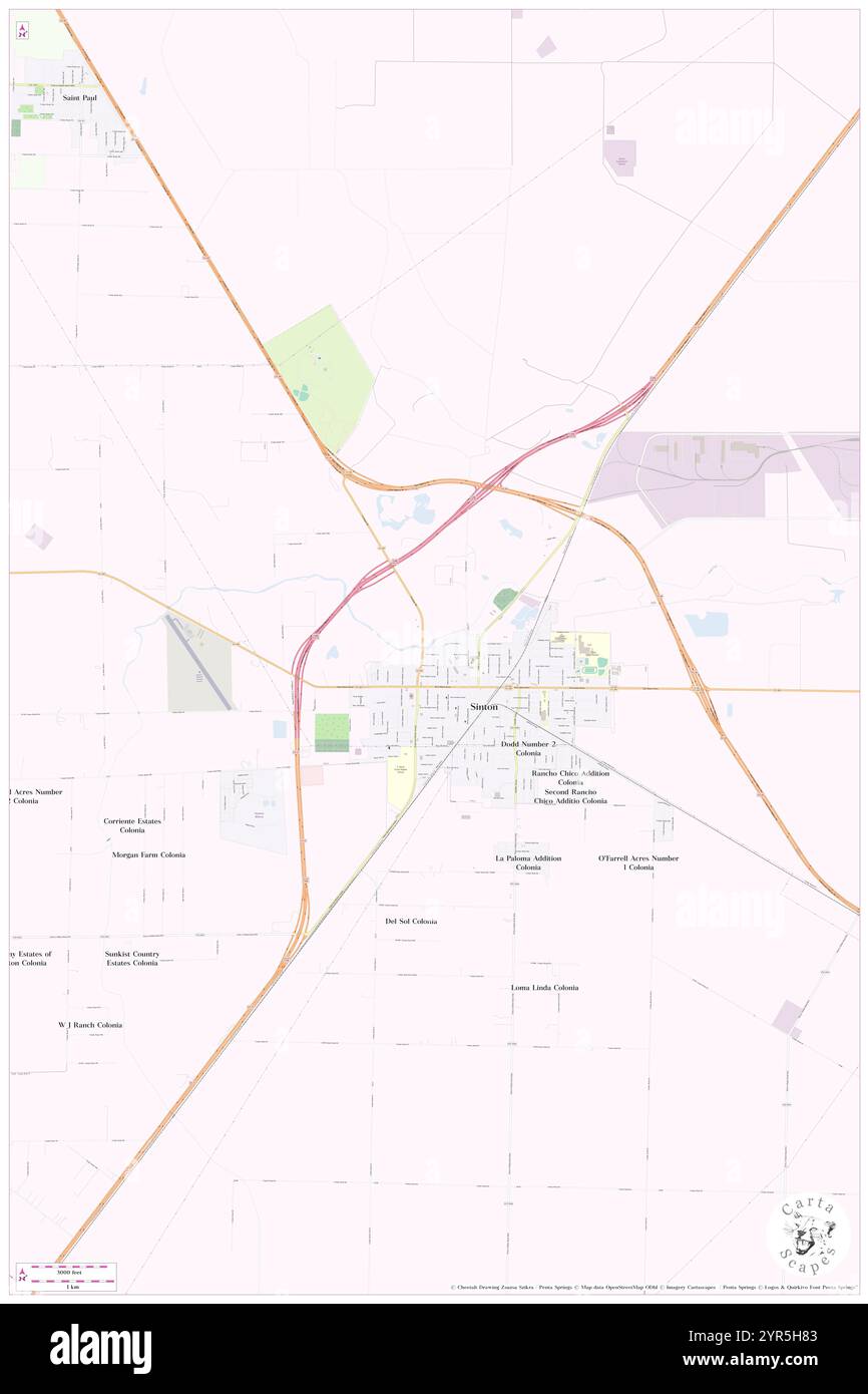 Map of sinton texas Cut Out Stock Images & Pictures - Alamy