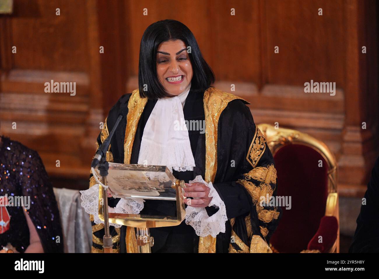 Lord Chancellor Shabana Mahmood speaks during the annual Lord Mayor's ...