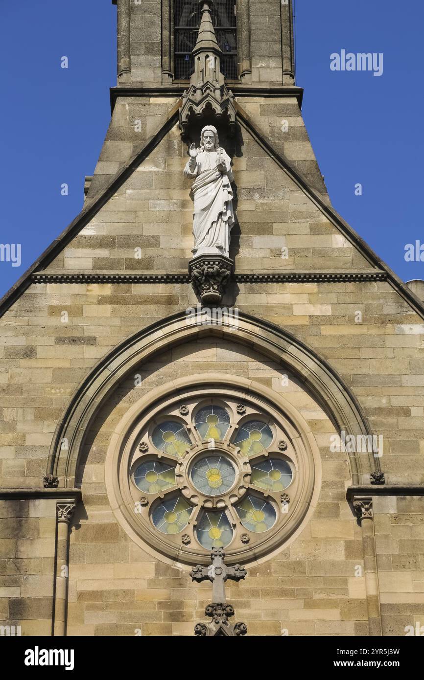 Cemetery Unter den Linden, neo-Gothic St Catherine's Church, church ...