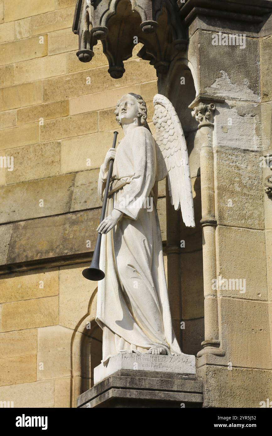 Cemetery Unter den Linden, neo-Gothic St Catherine's Church, church ...