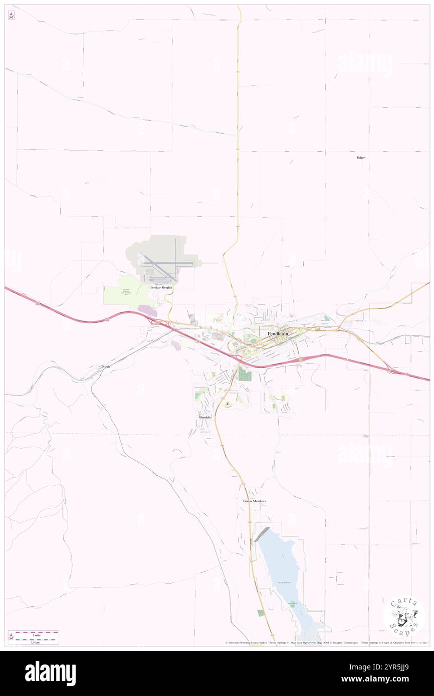 Pendleton oregon map Cut Out Stock Images & Pictures - Alamy