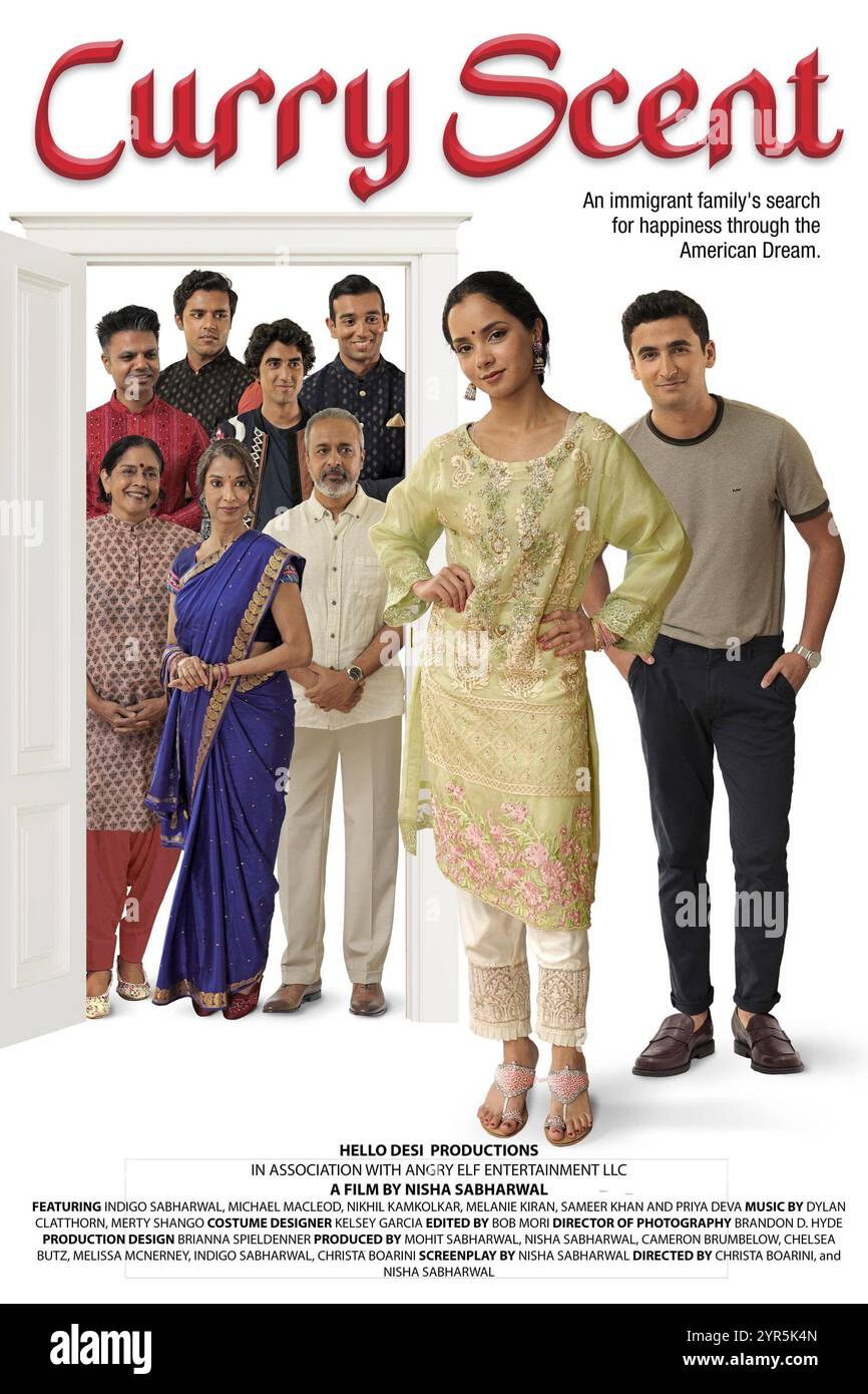 CURRY SCENT, poster, foreground from left: from left: Indigo Sabharwal, Michael MacLeod, 2024 ...