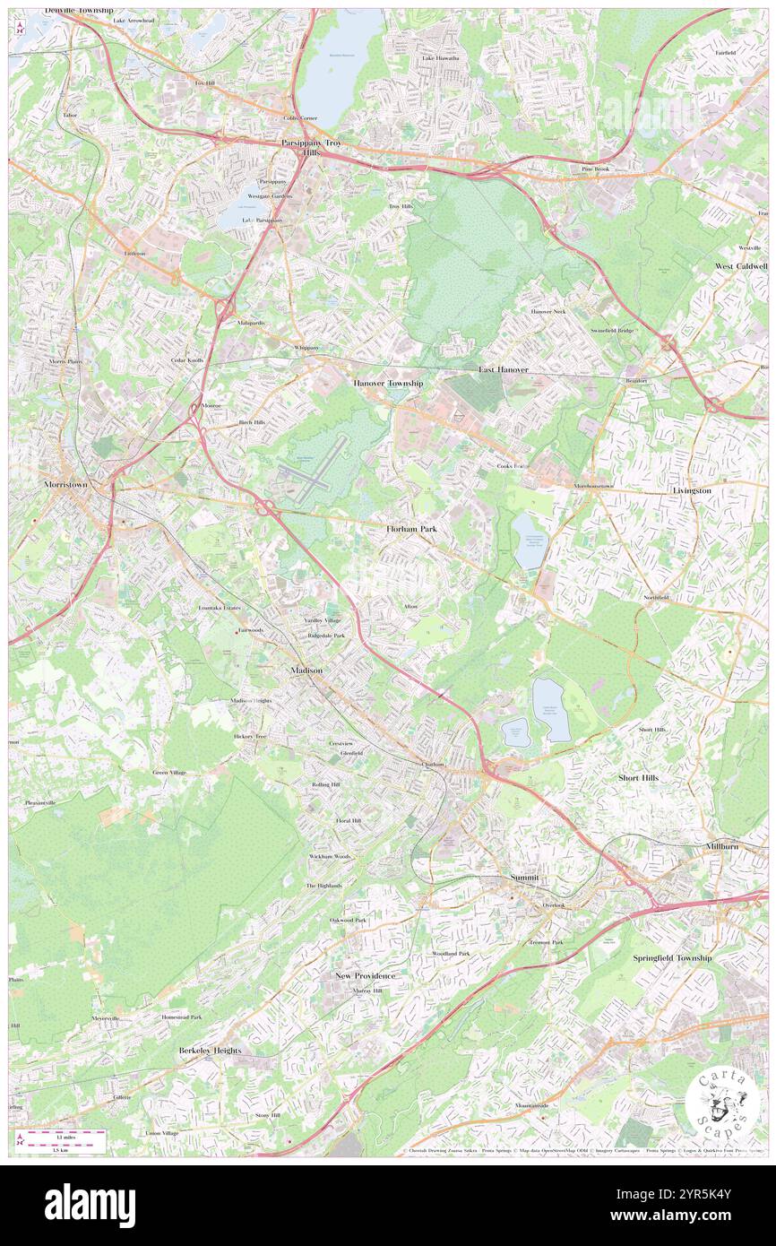 Florham park map new jersey hi-res stock photography and images - Alamy