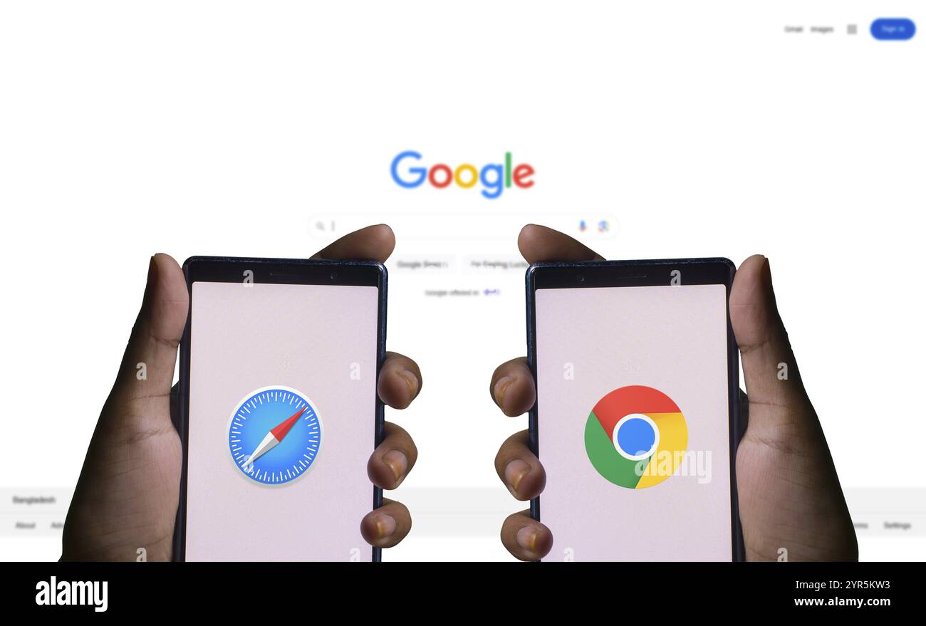 Google Chrome, Safari Apps popular browsers on the smartphone-Dhaka ...