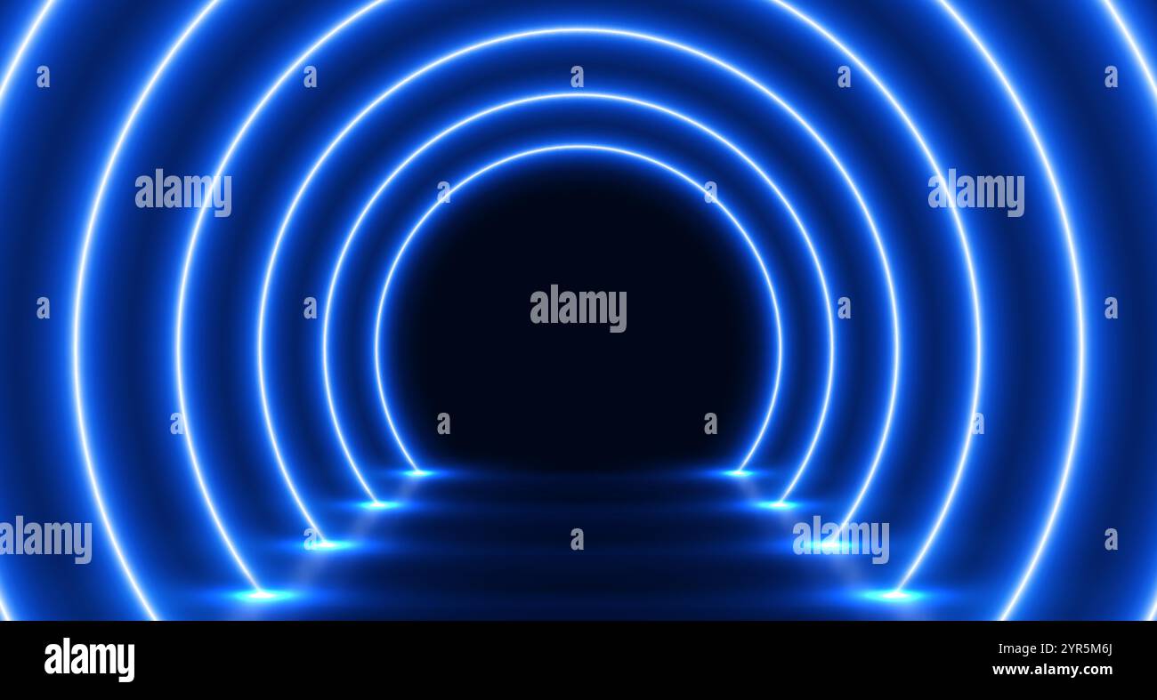 Bright neon tunnel 3d Stock Vector Images - Alamy