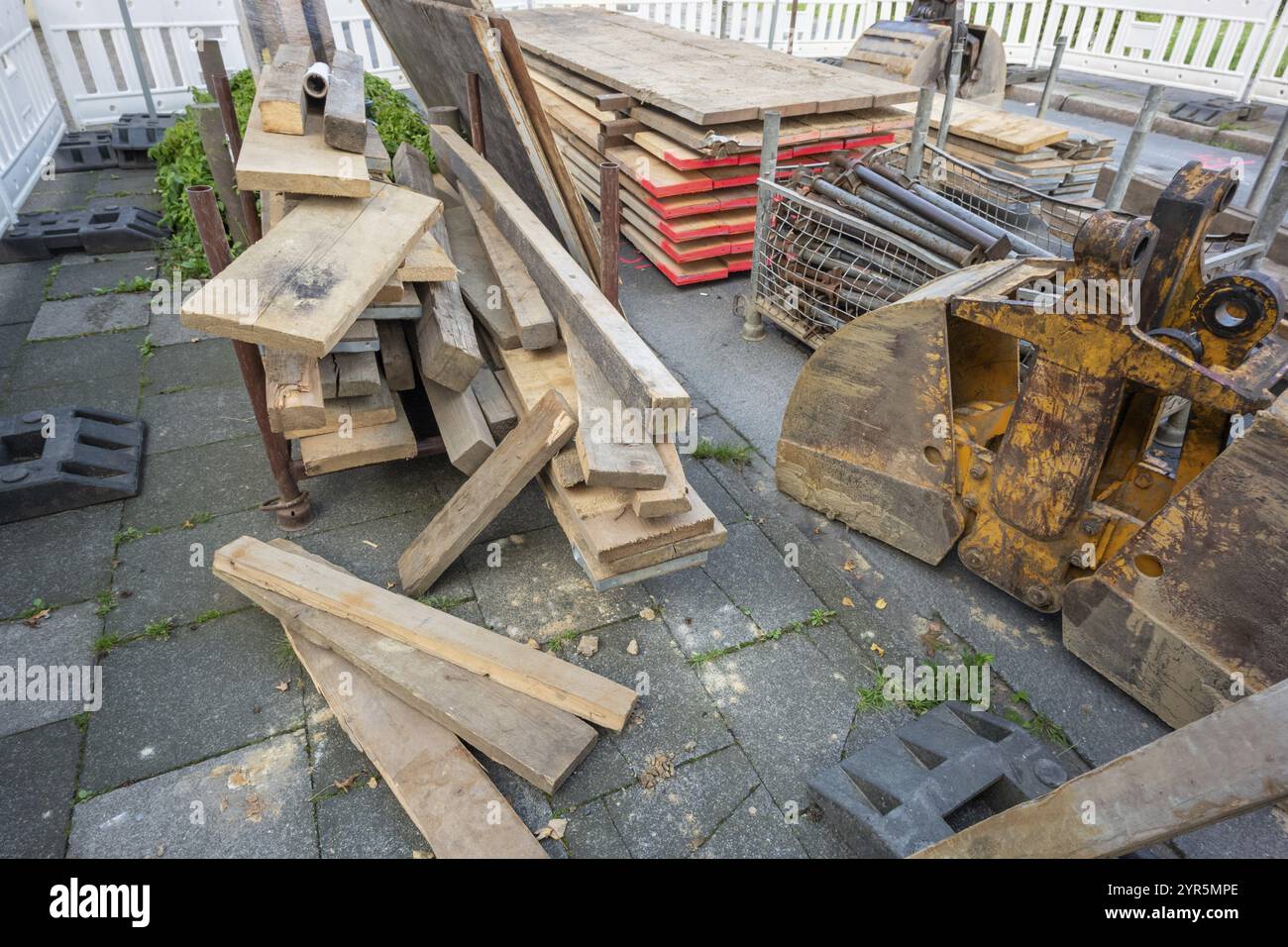 Materials for a road construction site Stock Photo - Alamy