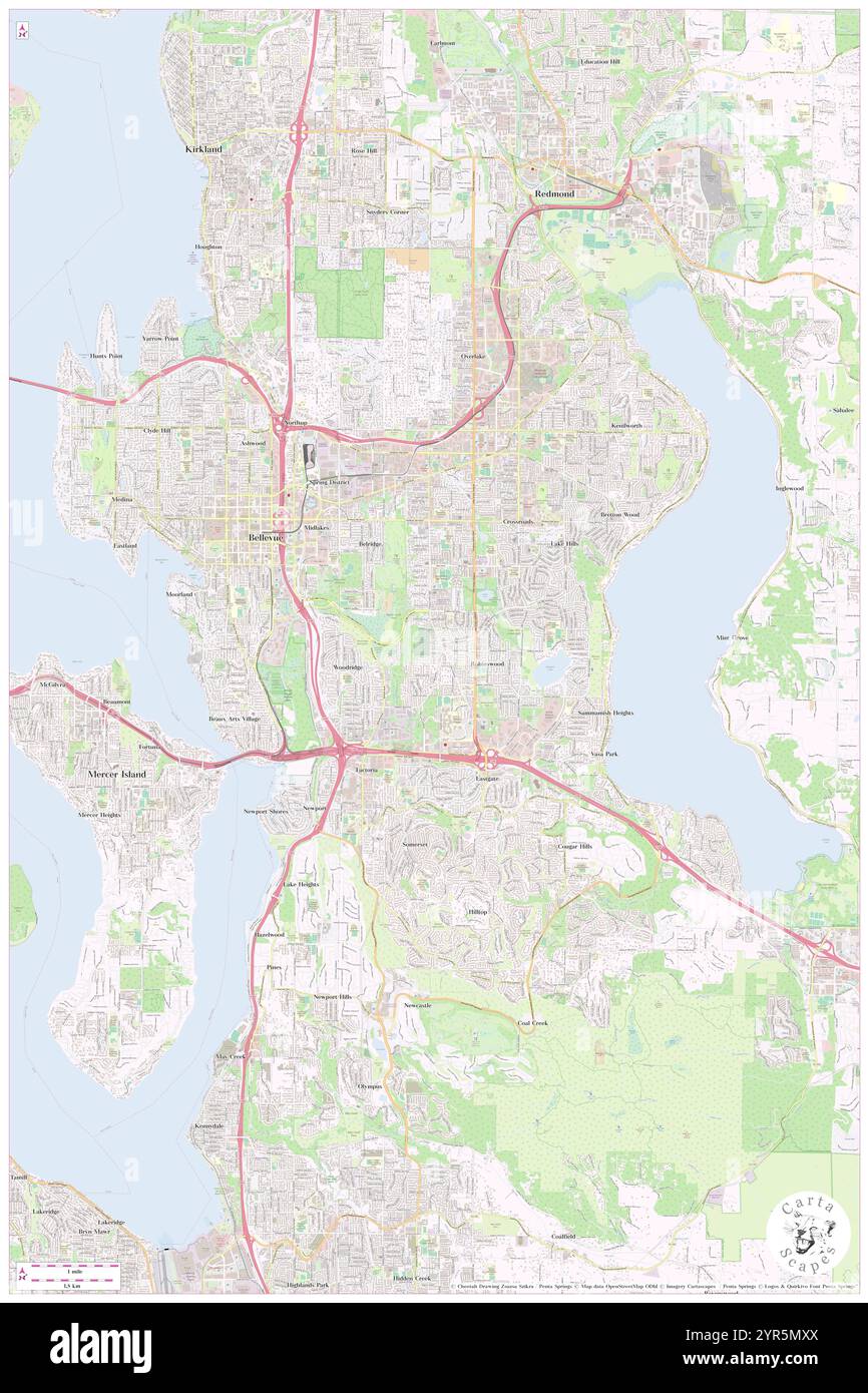 Bellevue washington map Cut Out Stock Images & Pictures - Alamy