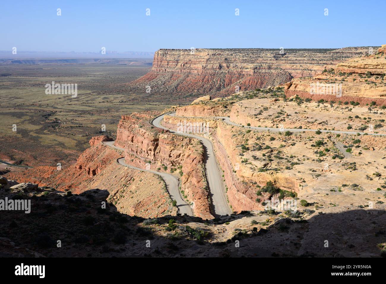 Moki Dugway switchbacks onto Cedar Mesa a gravel section of Utah ...