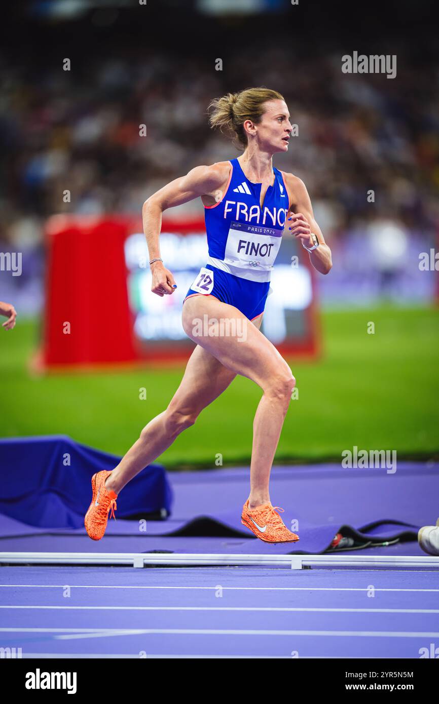 Alice Finot participating in the 3000 metres steeplechase at the Paris ...