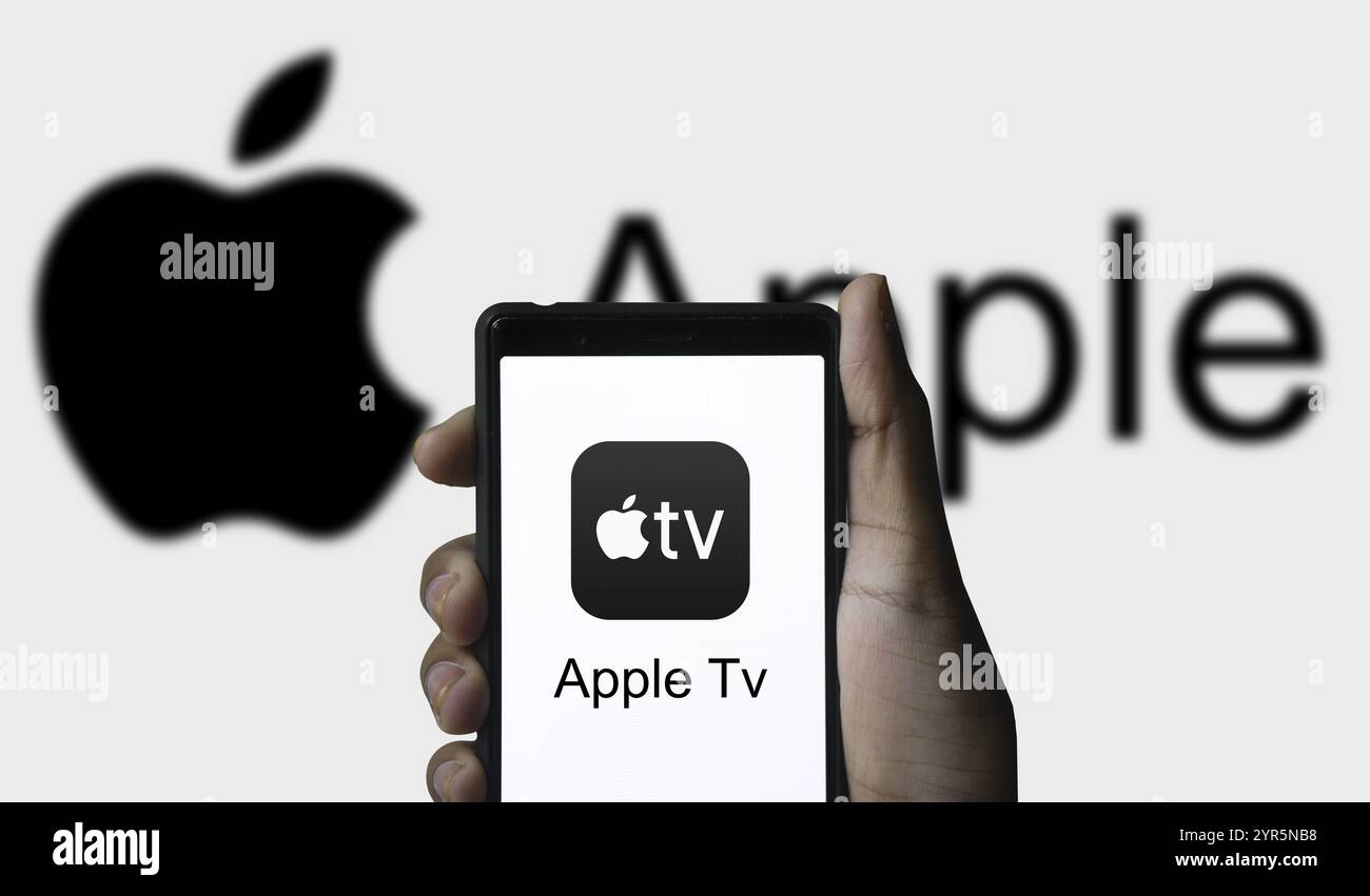 Apple TV logo on smartphone Stock Photo - Alamy