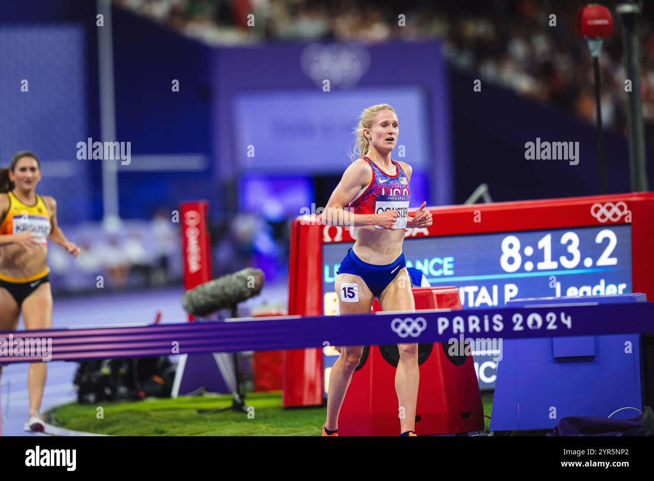 Valerie Constien participating in the 3000 metres steeplechase at the ...