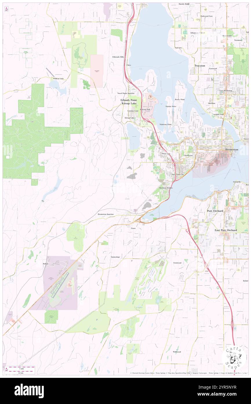 Map of bremerton washington Cut Out Stock Images & Pictures - Alamy