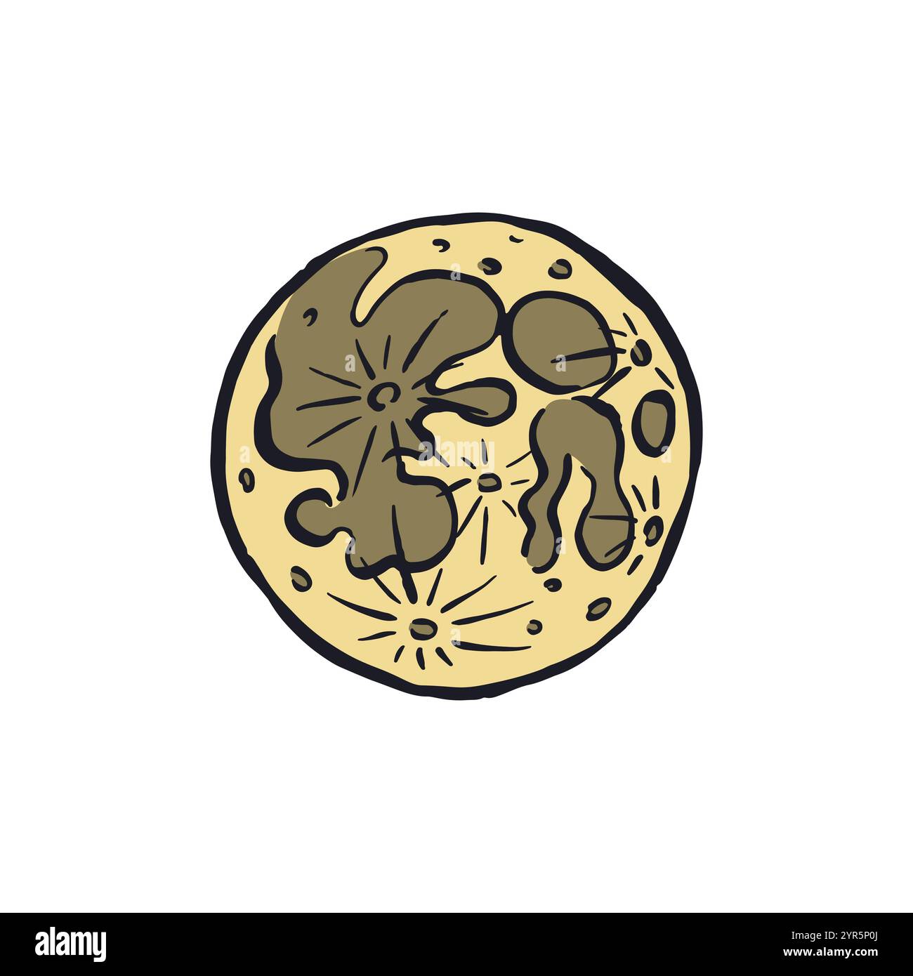 Hand drawn inky sketch style full moon Stock Vector Image & Art - Alamy