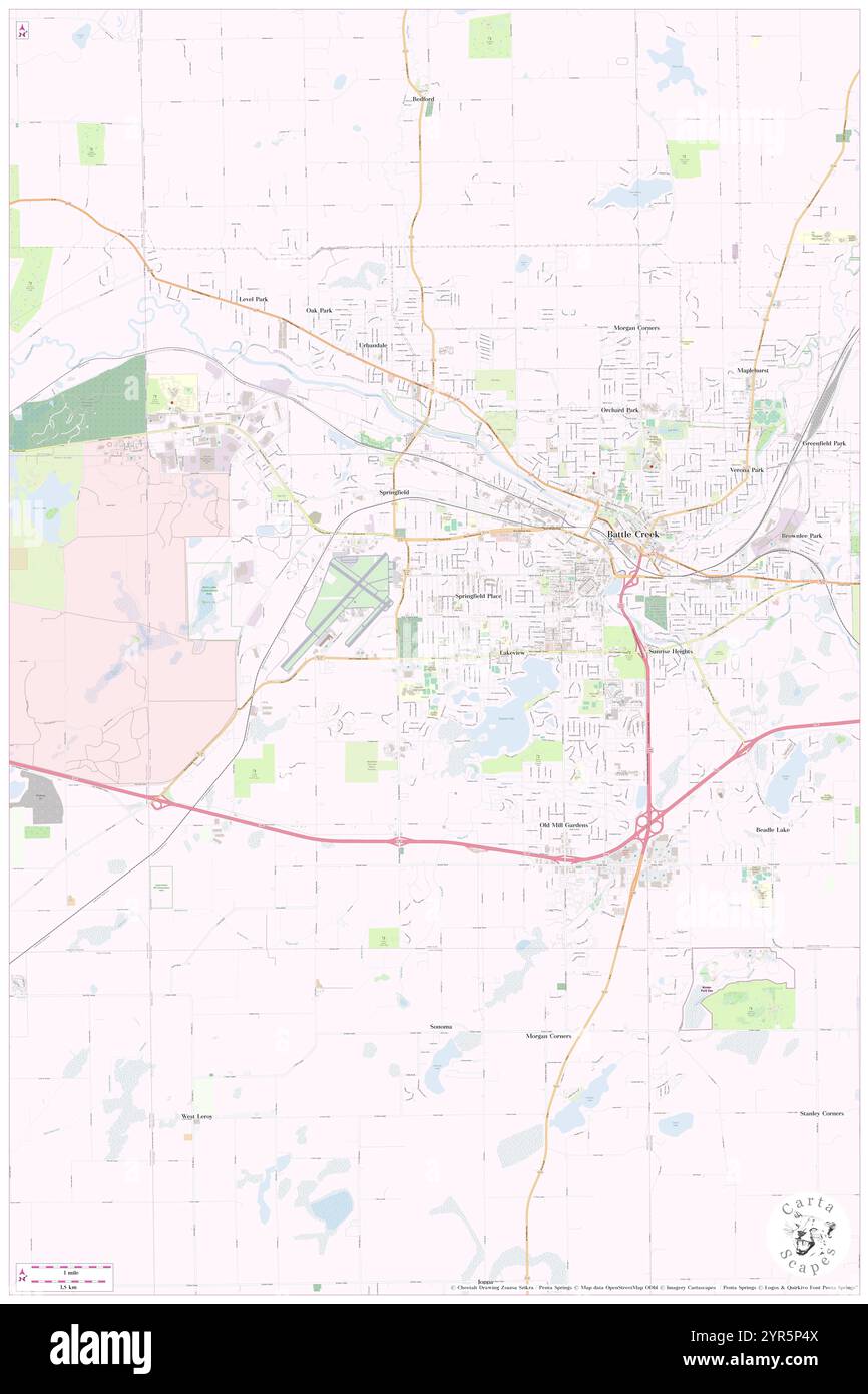 Battle creek michigan map Cut Out Stock Images & Pictures - Alamy
