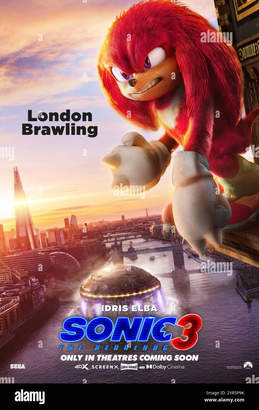 SONIC THE HEDGEHOG 3, character poster, Knuckles (voice: Idris Elba ...