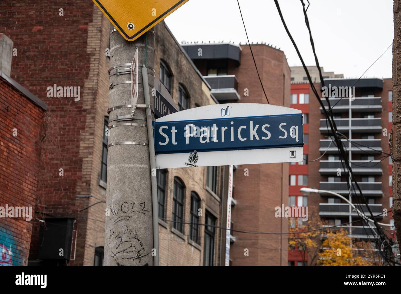 St. Patrick's Square sign in downtown Toronto, Ontario, Canada Stock ...
