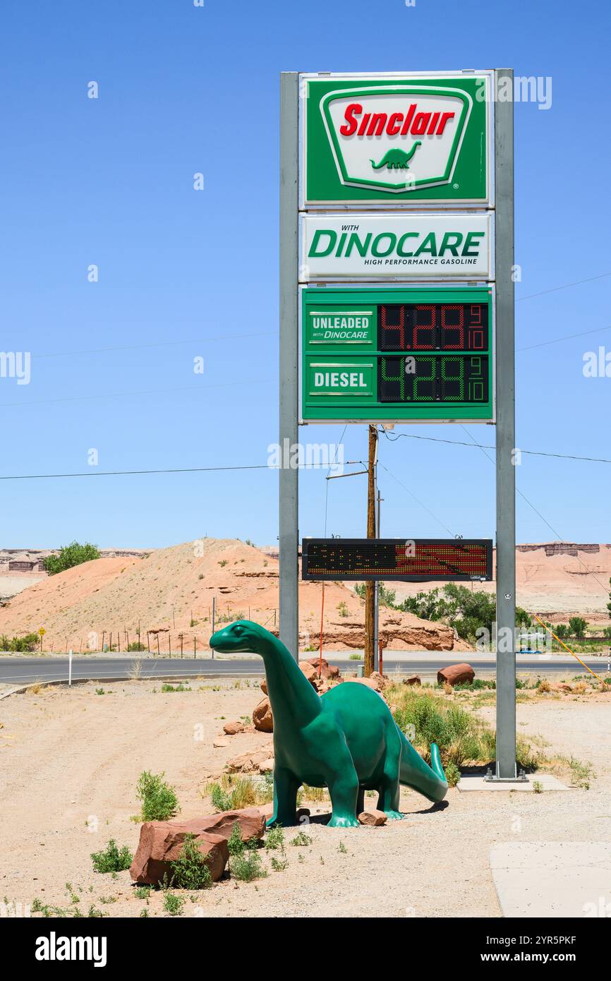 Hanksville, UT, USA - June 18, 2024; Desert Southwest Sinclair gas ...