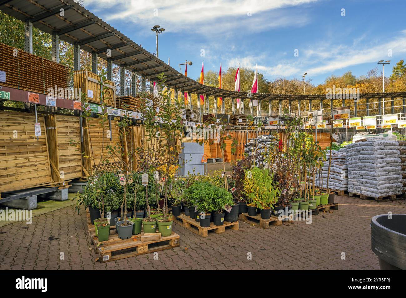 DIY store, outdoor area with plants and privacy screens, Allgaeu ...