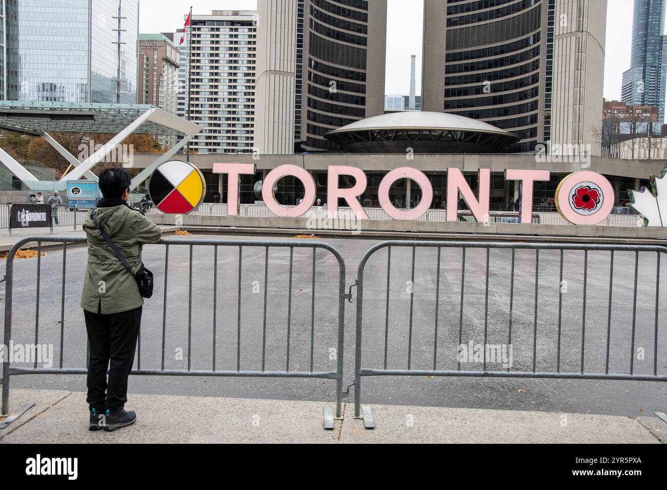 Colorful Toronto sign at Nathan Phillips Square on Queen Street West in ...