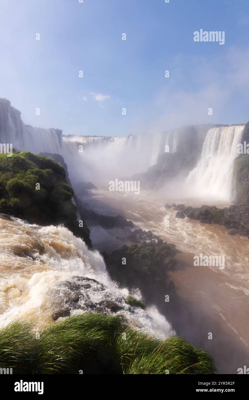 Iguazu Falls Brazil side - multiple waterfalls in a natural landscape ...
