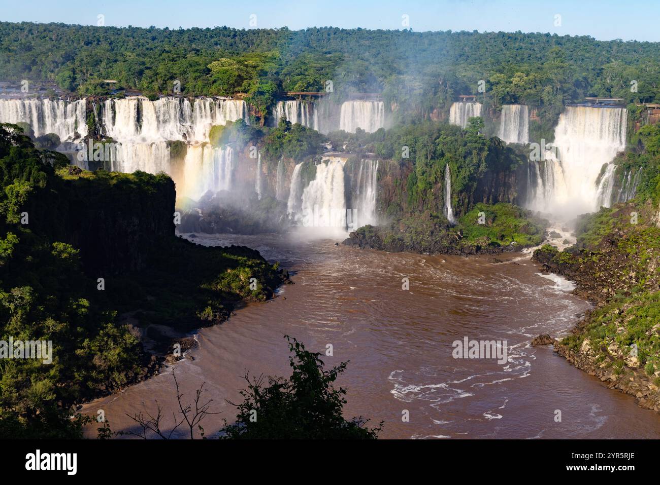 Iguazu Falls Brazil side - multiple waterfalls in a natural landscape ...