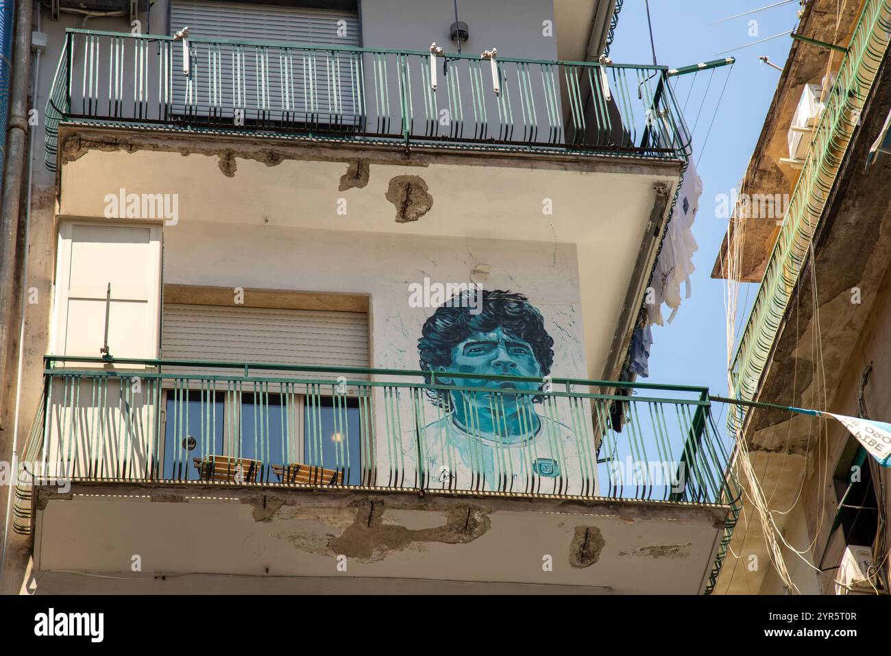 wall painting with Maradona in old city centre of Naples, Italy Stock Photo - Alamy