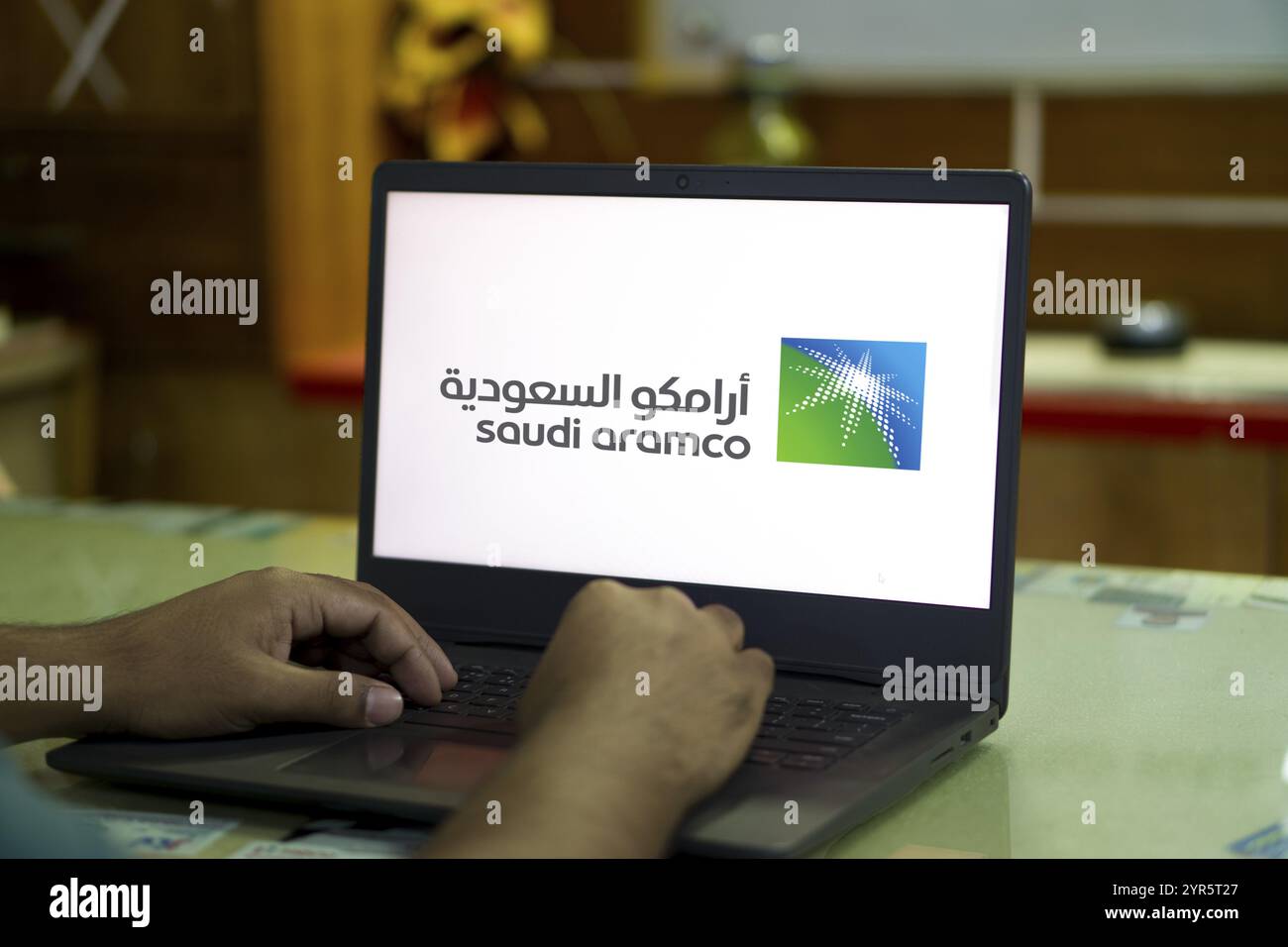 Saudi aramco logo on smartphone Stock Photo - Alamy